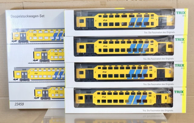 TRIX 23459 NS Doppelstockwagen With Coach Car Control Set Mint Boxed ...