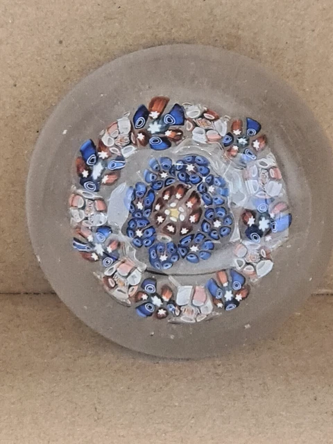 JOLIE ANCIENNE SULFURE, presse-papier, paperweight, bonbons, bleu, rose ...