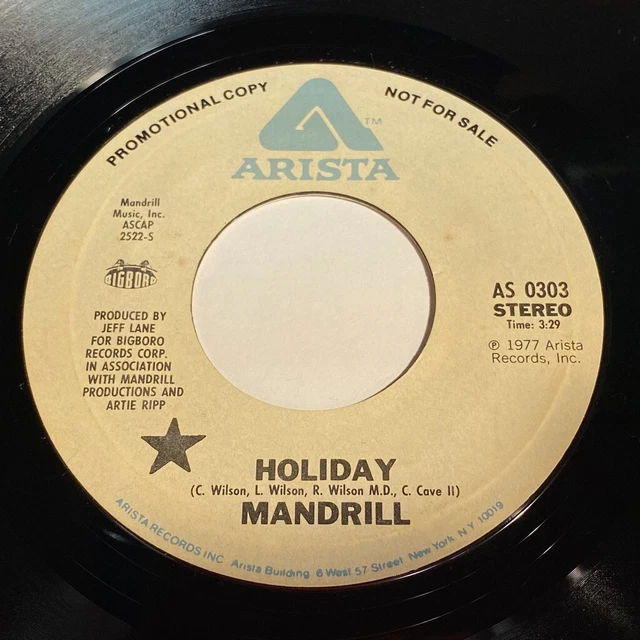 MANDRILL - HOLIDAY (Stereo) / (Mono) 45 - Soul Funk $11.19 - PicClick AU