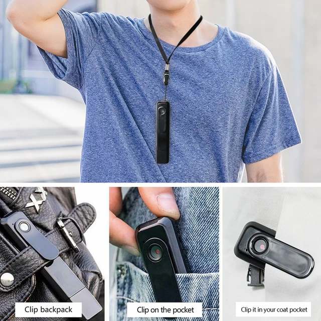 VIDEOCAMERA INDOSSABILE 1080P clip on USB HD registratore vocale e ...