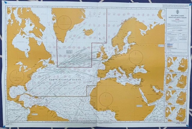 ADMIRALTY APRIL 5124(4) ROUTEING Chart NORTH ATLANTIC OCEAN Map Chart ...