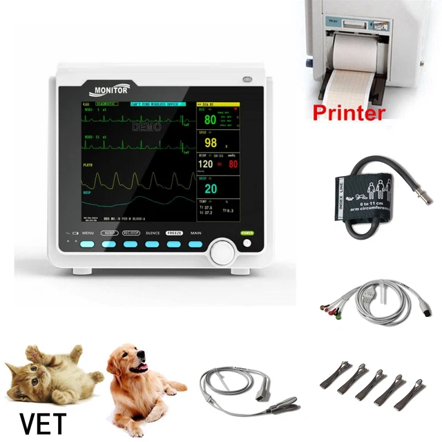 CMS6000-VET PATIENT MONITOR Veterinary 6-Parameter ECG RESP SpO2 PR ...