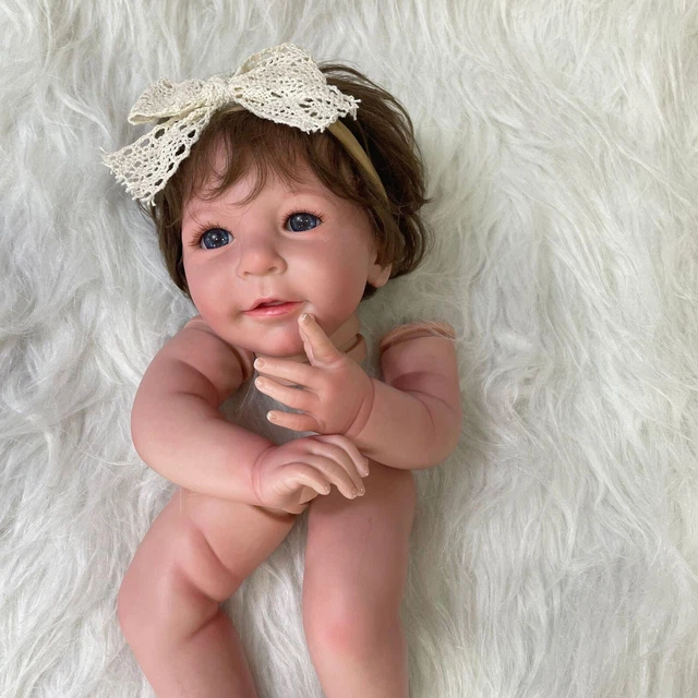 17IN UNASSEMBLED REBORN Doll Kit Parts With Rooted Hair Cloth Body ...