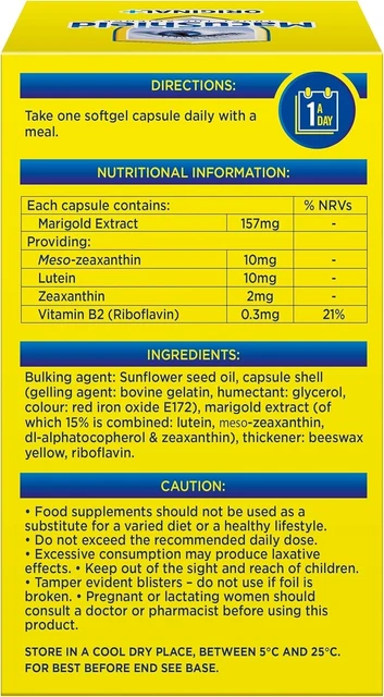 Macushield Original Plus Capsules 90 Day Pack Eye Health 90 Count