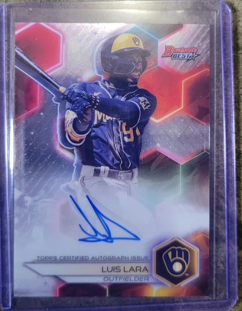 AUTOGRAPHE AUTO LUIS Lara 2023 Bowman's Best Milwaukee Brewers T16 EUR ...