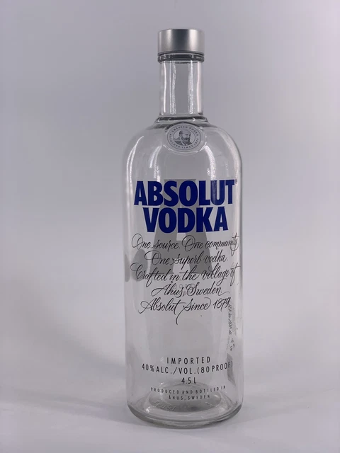 ABSOLUMENT VODKA 4,5 litres bouteille DEL couvercle vide affichage ...
