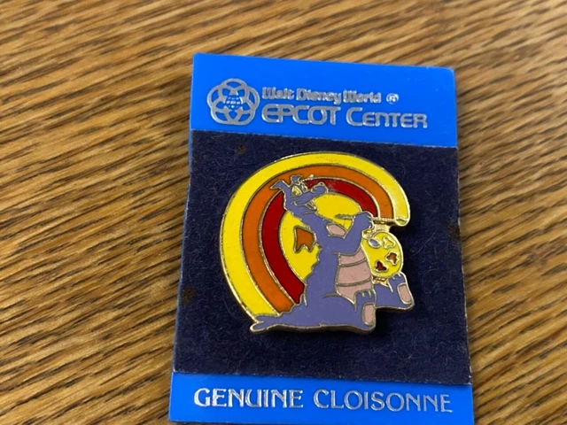 DISNEY EPCOT FIGMENT Painting a Rainbow Pin 1980’s on Original Card HTF ...