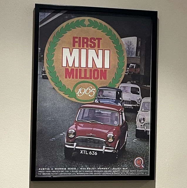 BMC AUSTIN MORRIS Mini Cooper Mk1 Hornet Elf First Mini Million Wall ...