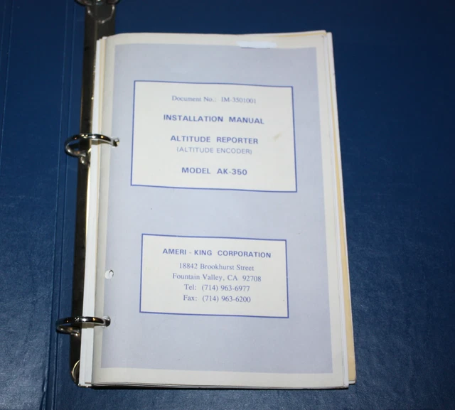 AMERI-KING ALTITUDE REPORTER Model AK-350 Installation Manual £63.32 - PicClick UK