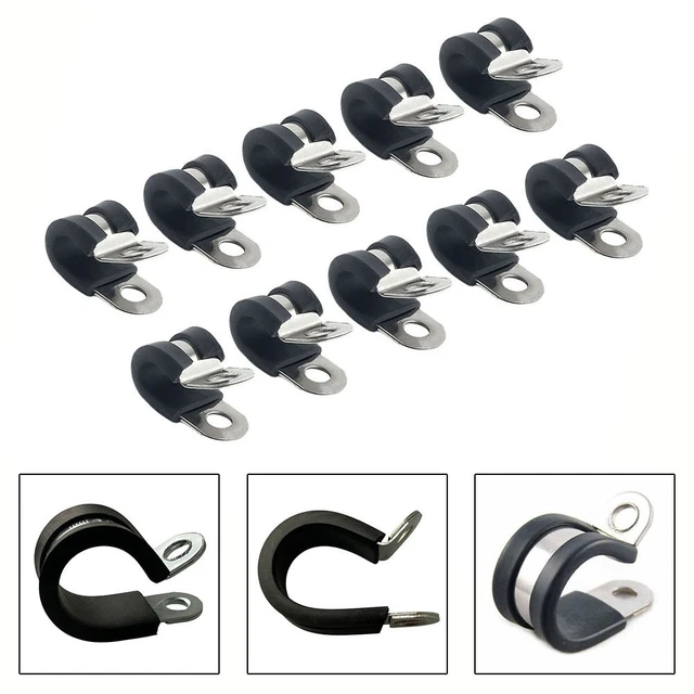PIPE CLAMPS RUBBER Lined Cable Electrical Engineering Fixed Mechanical ...