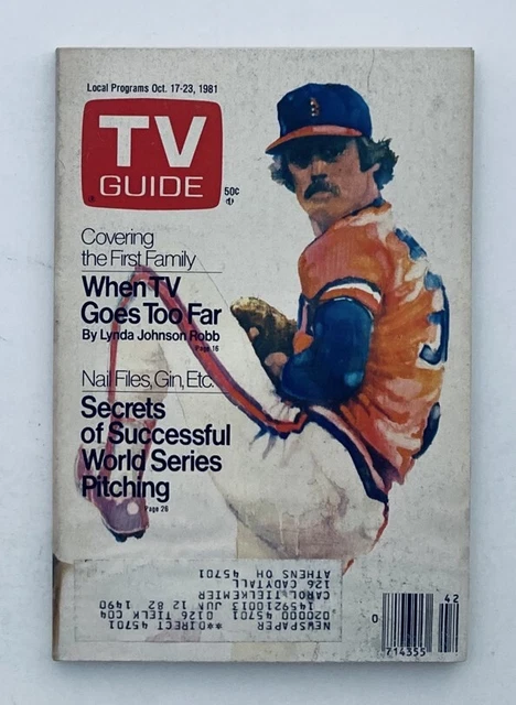 TV GUIDE MAGAZINE 17. Oktober 1981 World Series Pitching West Virginia ...