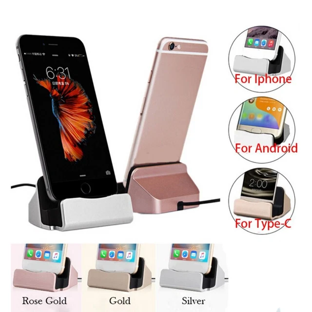 DOCKING STATION DOCK Stand Holder for iPhone/Android/Type C/Micro USB ...