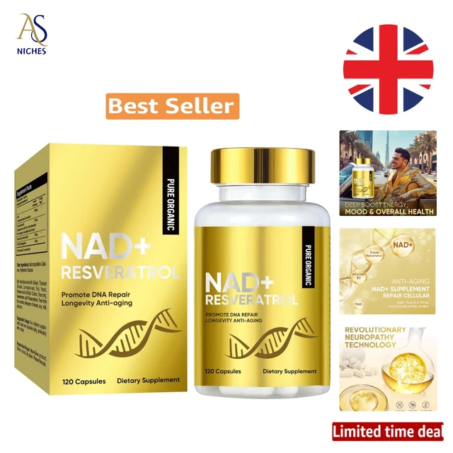 LIPOSOMAL NAD+ SUPPLEMENT: 120 Capsules for Enhanced Energy & Aging ...