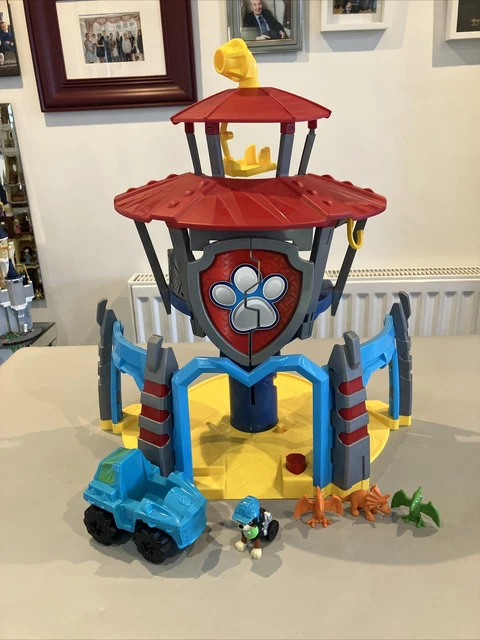 PAW PATROL DINO Rescue HQ Look Out Tower Play Set & Rex - Working ...