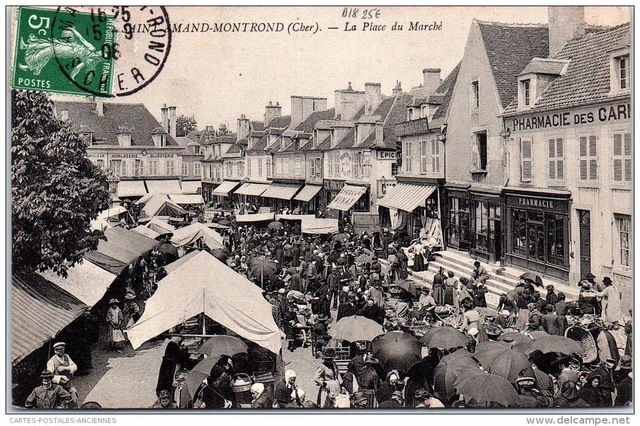 18 SAINT AMAND MONTROND - la place du marche EUR 25,00 - PicClick FR