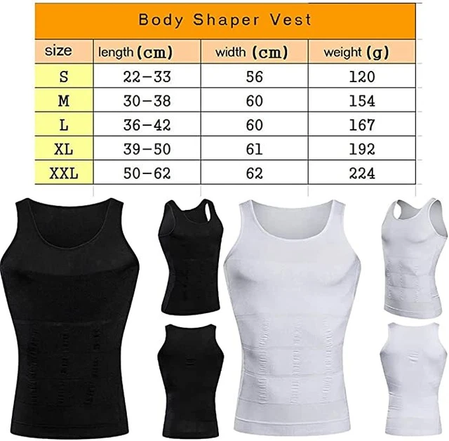 MEN SLIMMING BODY Shaper Belly Tummy Control Compression Vest Underwear ...