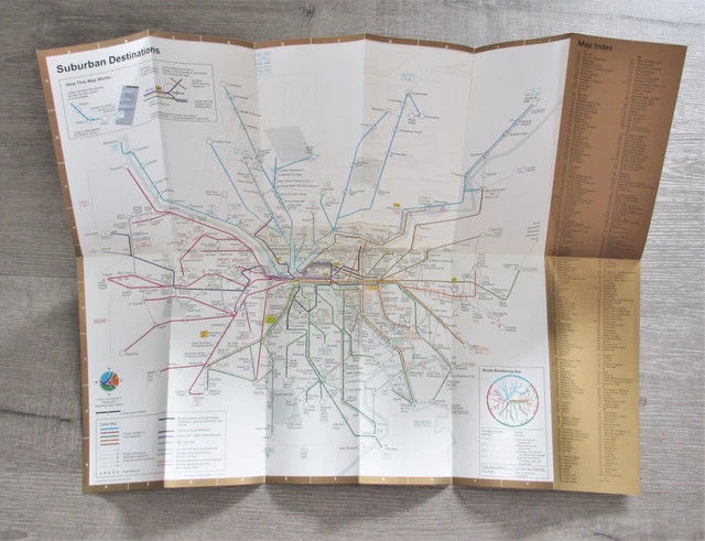 VINTAGE PITTSBURGH TRANSIT System Map Guide Bus Light Rail Port ...