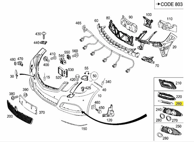 A2128851574 MERCEDES W212 LINKS LED TAGFAHRLICHT VERKLEIDUNG ORIGINAL ...