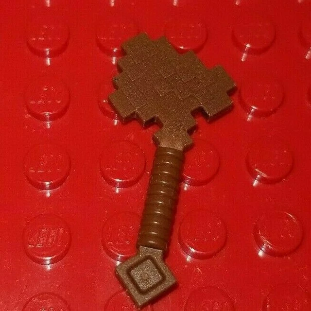 MINIFIGURE HACHE PIXÉLISÉE hache Minecraft arme rouge marron armurerie ...