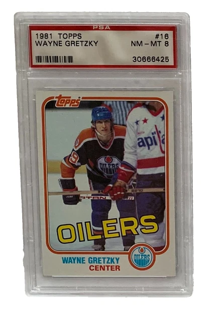 WAYNE GRETZKY EDMONTON Oilers 1981 Topps #16 PSA NM-MT 8, NHL Hockey Card EUR 108,62 - PicClick FR
