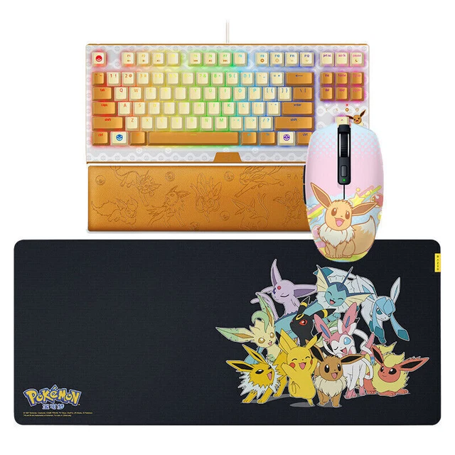 RAZER X POKÉMON Eevee Blackwidow Mechanical Keyboard, Mouse & Mat Combo ...