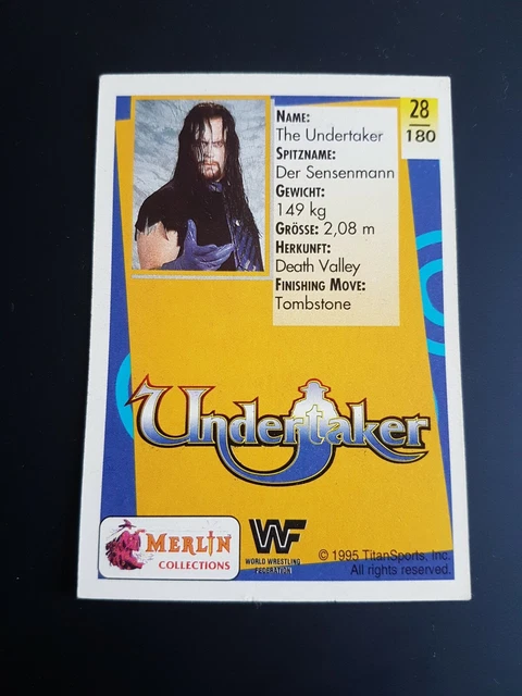 RARE UNDERTAKER 1995 Merlin German Card WWE WWF WCW Wrestling - 28 $30. ...