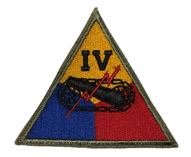 ORIGINAL WWII U.S. Army 4th IV Armored Corps Cut Edge OD Border Patch ...