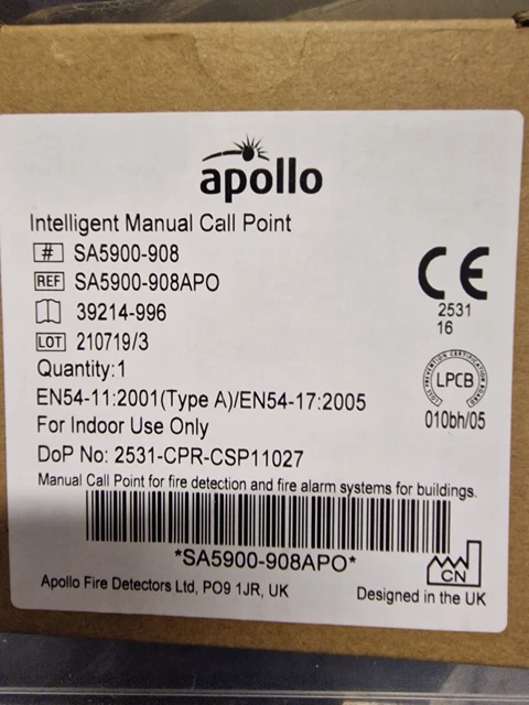 APOLLO SA5900-908APO INTELLIGENT Manual Call Point Discovery & XP95 £15 ...