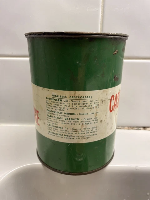 ANCIEN POT DE graisse Castrol WB Castrolease 1950 Bidon D’huile Garage ...