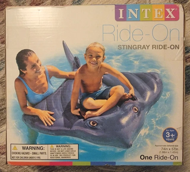 INTEX REALISTIC LOOKING Stingray Ride-On Inflatable Pool Beach Float ...