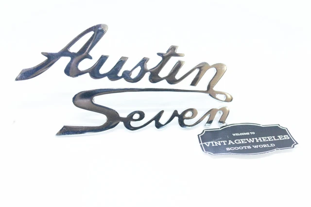 AUSTIN SEVEN LOGO Scripted Front Grill / Radiator Chrome Badge Emblem ...