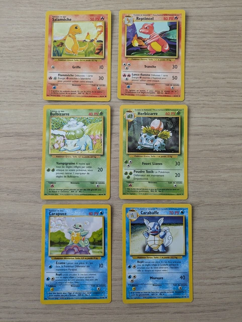 CARTE POKÉMON CARAPUCE Carabaffe Salamèche Reptincel Bulbizarre Herb ...