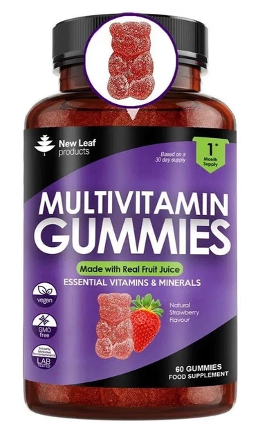 HIGH STRENGTH MULTIVITAMIN Gummies Men & Women 14+ Essential Vitamins ...