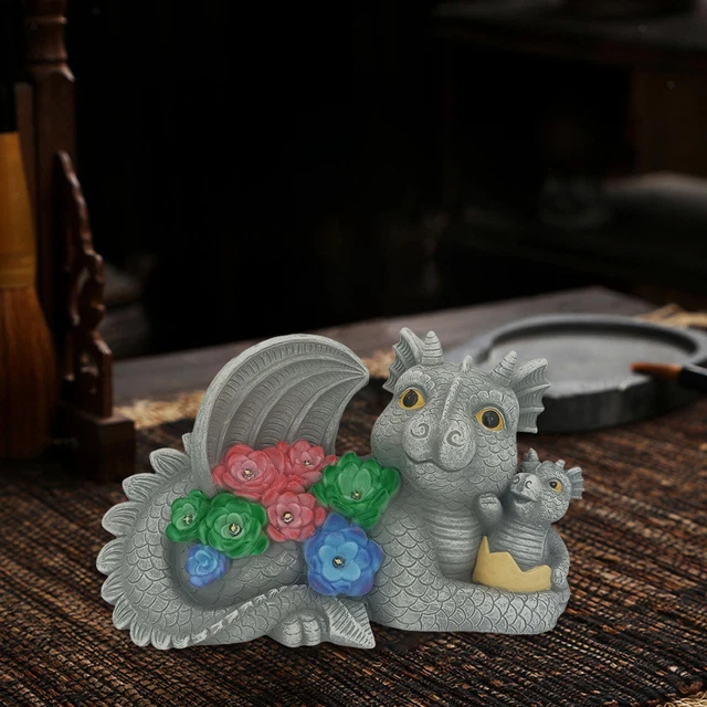 STATUE DE JARDIN solaire, Figurine de Dragon en résine amusante, pour Patio, EUR 33,97 - PicClick FR