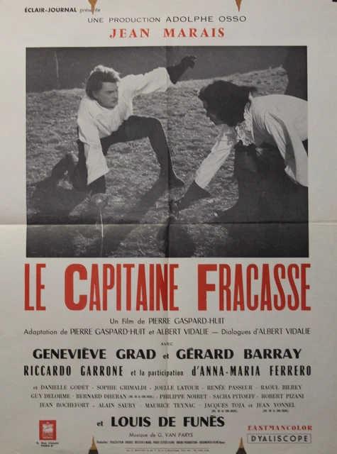 &LE CAPITAINE FRACASSE& Affiche originale 1960 (Jean MARAIS) 50x65cm EUR 80,00 - PicClick FR
