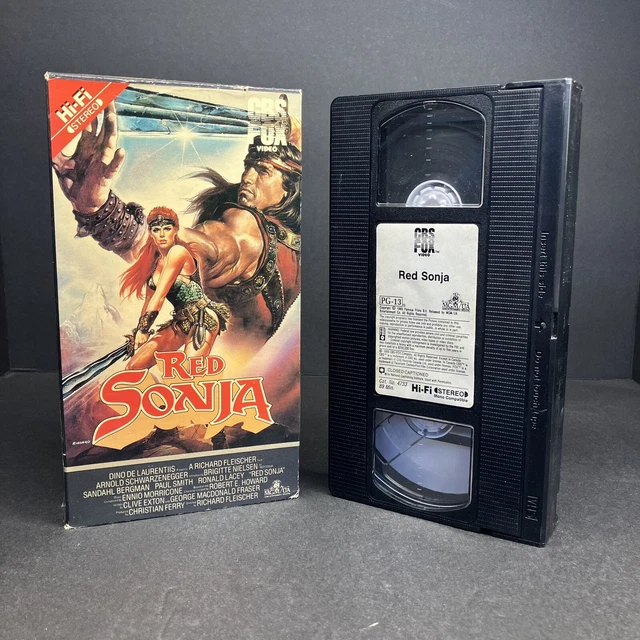 RED SONJA (VHS, 1986) Red Hi-Fi CBS Fox, Arnold Schwarzenegger ...