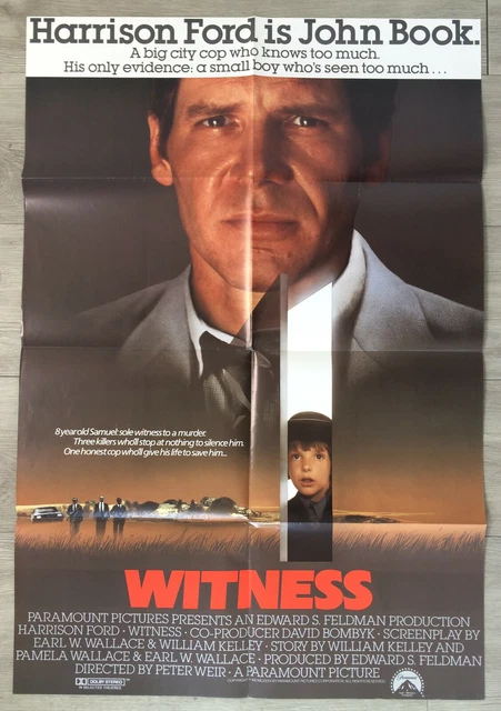 WITNESS 1985 PETER WEIR HARRISON FORD KELLY McGILLIS AFFICHE ORIGINALE ...