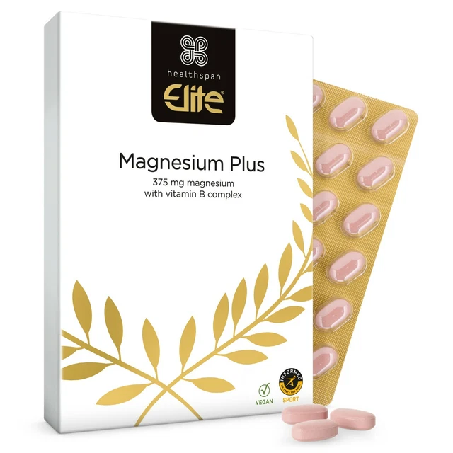 HEALTHSPAN ELITE MAGNESIUM Plus 375mg, 120 Tablets, Muscle Maintenance ...
