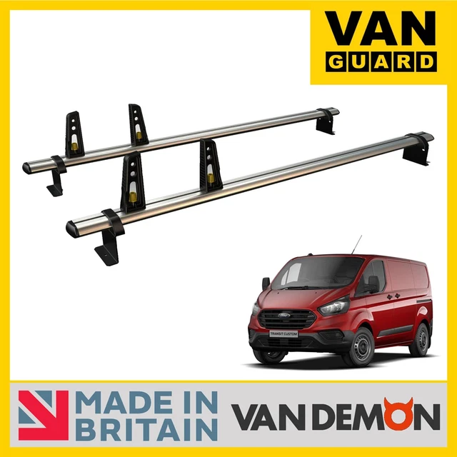 FORD TRANSIT CUSTOM Roof Rack For Standard Roof x2 Roof Bars Van Guard ...
