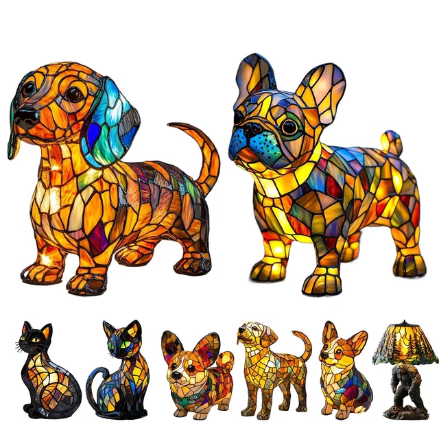 ANIMAL TABLE LAMP LED Animal Bedside Table Lamp Handmade Resin ...