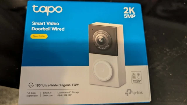 TAPO D130 SMART Video Doorbell 2K 5MP IP65 Waterproof Wired Z03 £36.06 ...