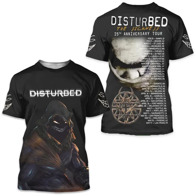 DISTURBED THE SICKNESS 25th Anniversary Tour 2025 3D T-Shirt £16.62 ...