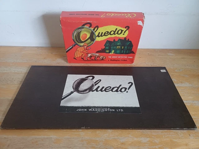 VINTAGE WADDINGTONS CLUEDO Board Game, Rare Small Box 2nd Edition 1949 ...