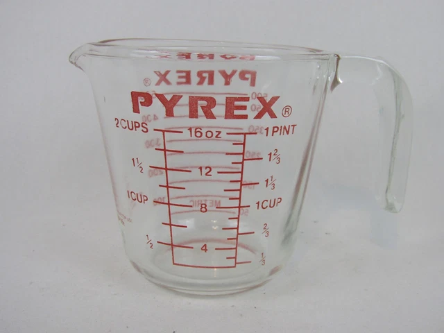 VINTAGE PYREX 2 Cup/500ml Measuring Cup-Red Lettering-#35-EUC $20.00 ...