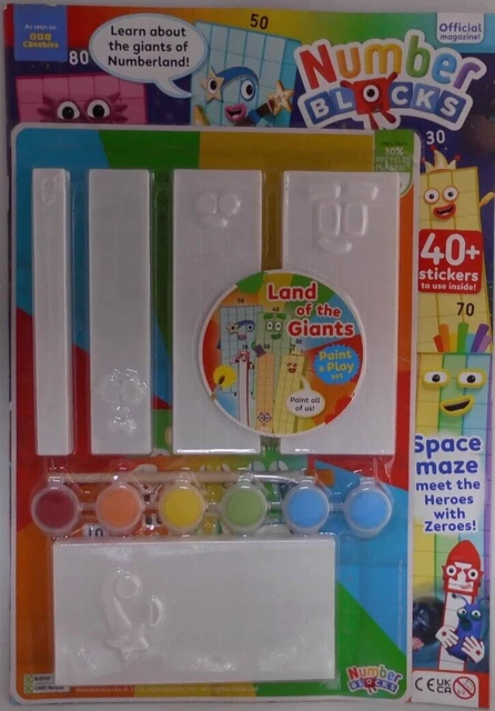 NUMBER BLOCKS MAGAZINE #40 2025 Counting Puzzles Stickers + Paint ...