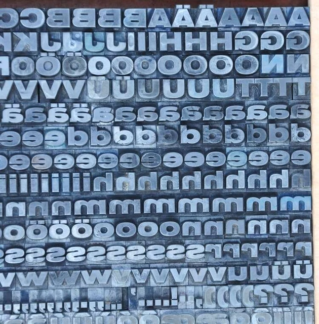 POLICE DE CARACTÈRES HELVETICA plomb lettres typographie imprimerie ...