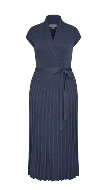 REFINITY BY CITY Chic Renee Midi Knit Cap Sleeve Pleated Dress 18 M ...