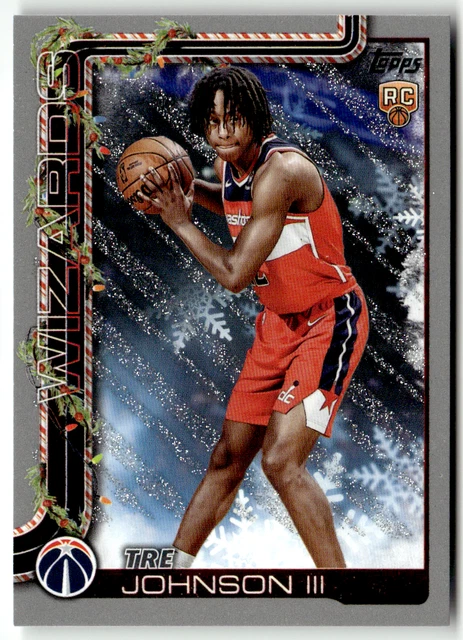 TOPPS NBA FLAGSHIP Holiday 2025 N º H166 Tre Johnson III Rookie Silver ...