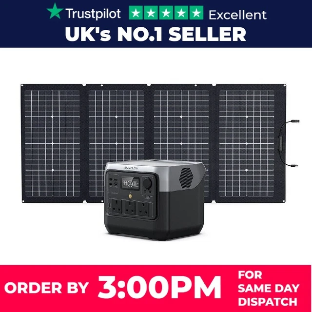 ECOFLOW RIVER 2 Pro + 110W Solar Panel Solar Generator Bundle £794.06 ...