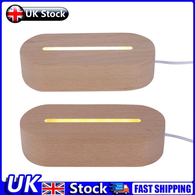 OVAL DISPLAY PEDESTAL - LED Lights Display Base, Crystal Wooden Lighted ...